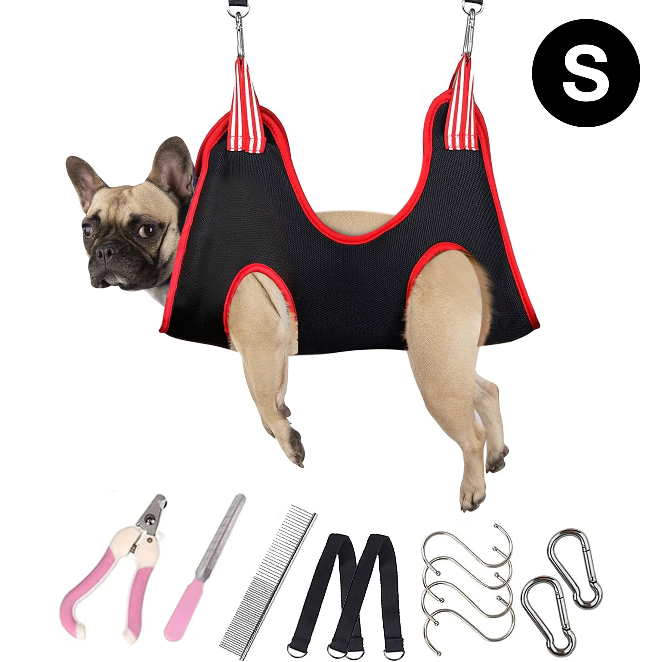 Oneisall Dog Grooming Hammock Harness for Pet Nail Trimming, Breathable ...