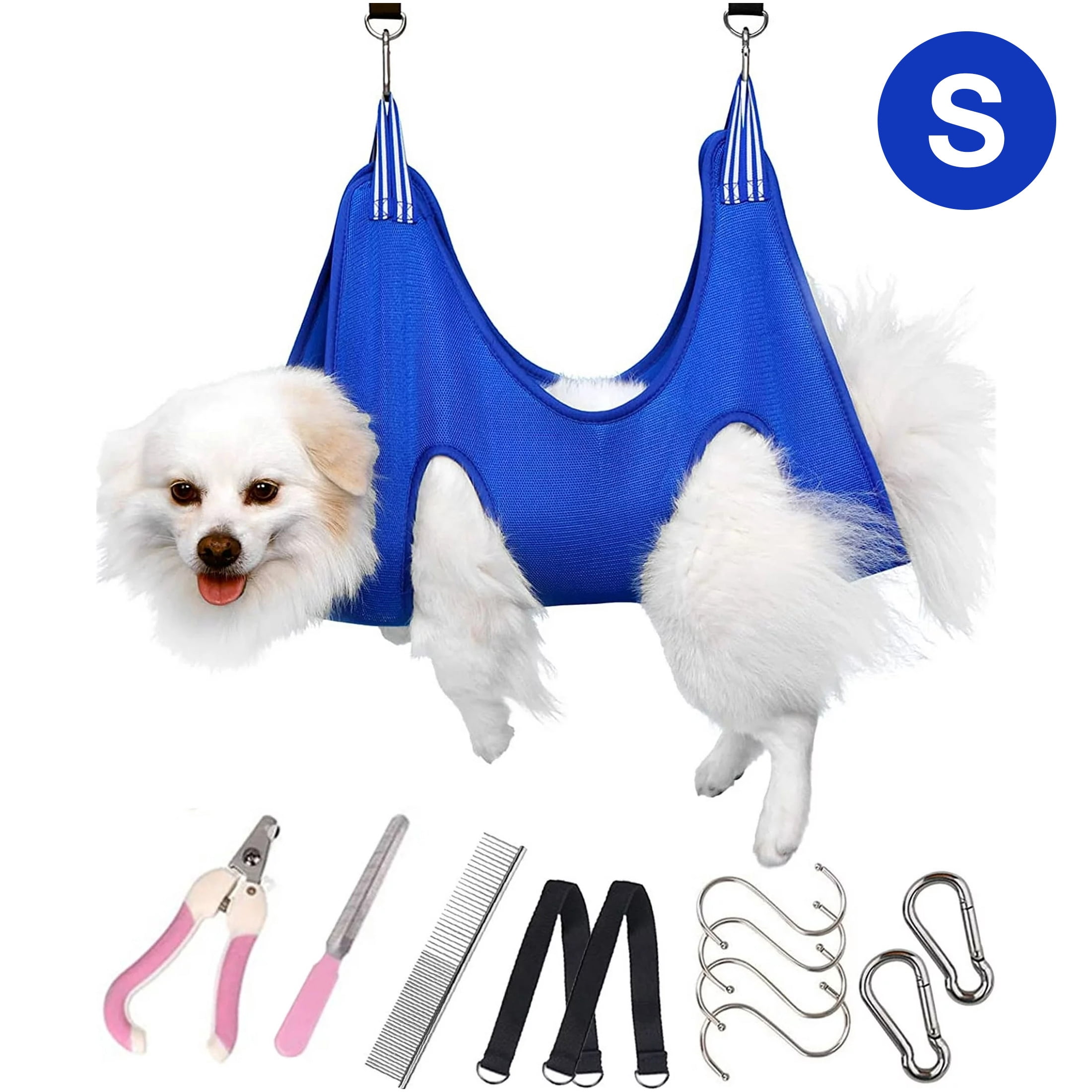 Oneisall Small Dog Grooming Hammock Kit, Nail Trimming Harness with ...