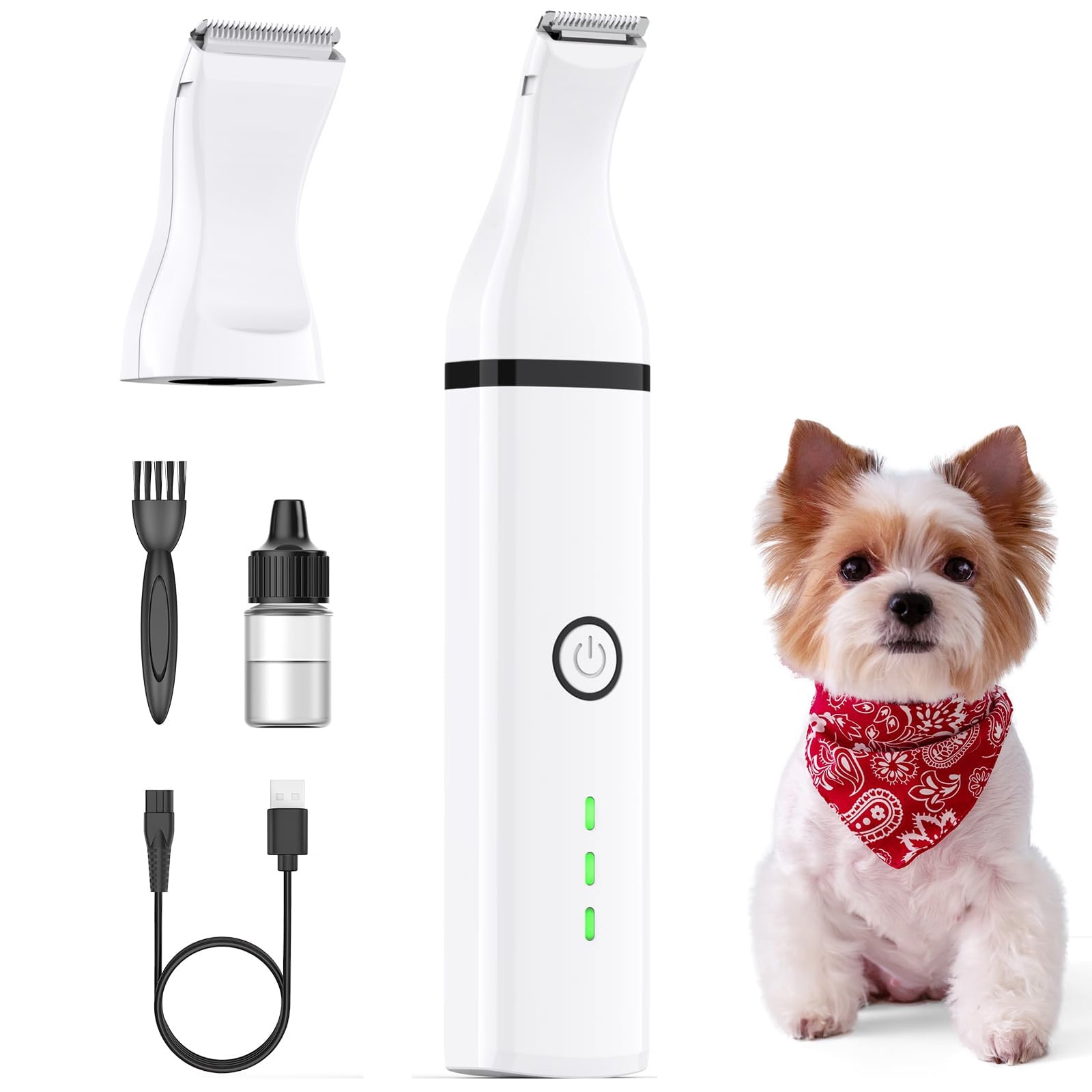 Oneisall N6 Dog Paw Trimmer, 2 Speed Quiet Cordless Small Dog Grooming ...
