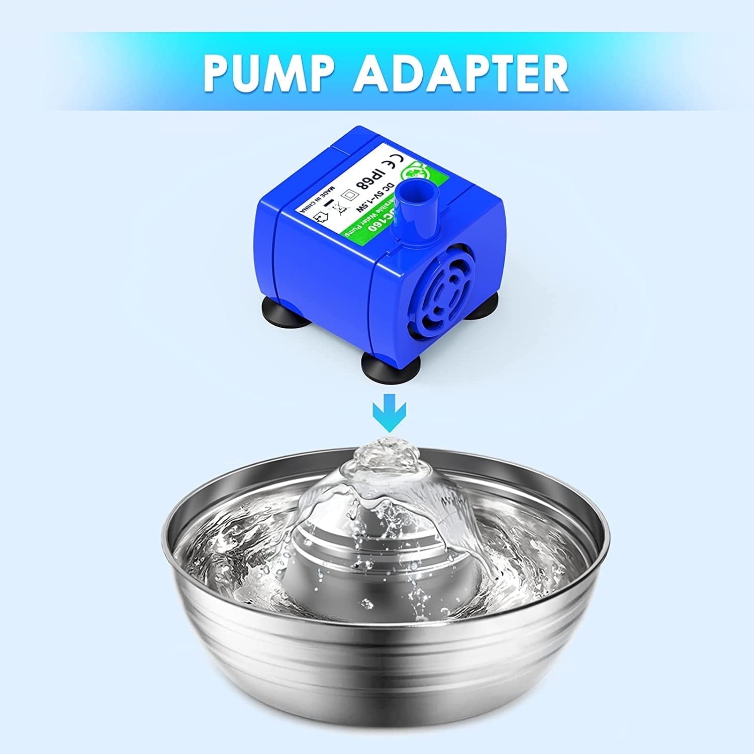 Oneisall Quiet, Long Lifespan Electric Pump for Cat & Dog Water Bowl ...