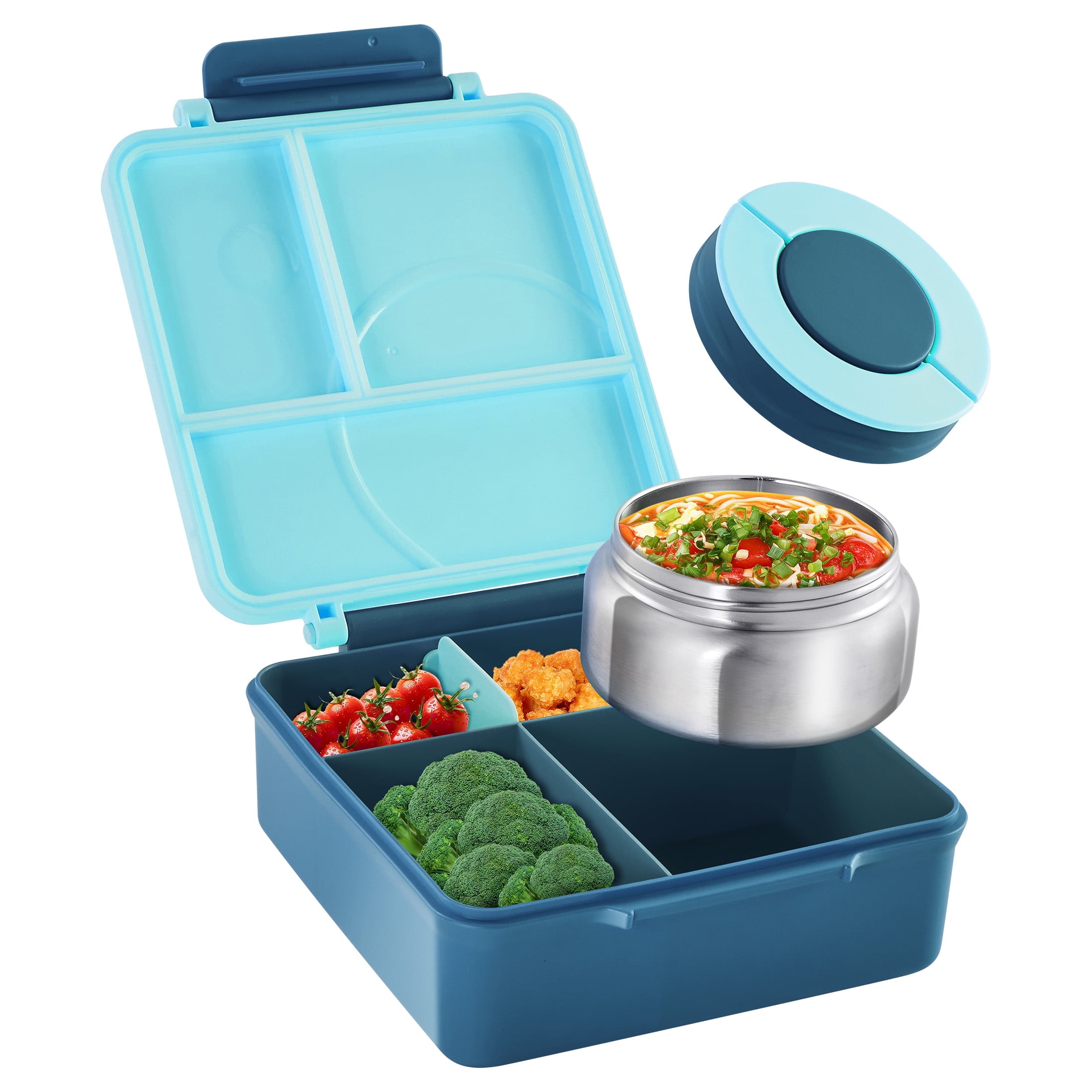 Onekawa Bento Box with 9oz Thermos Flask, Leak-proof Lunch Food ...