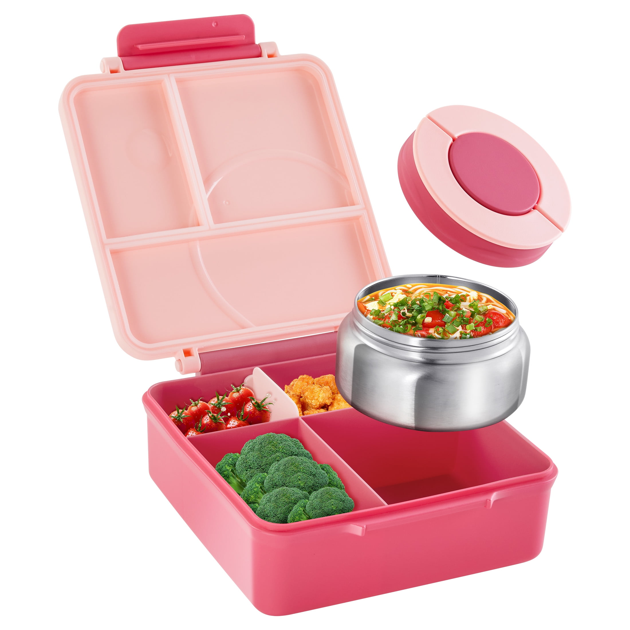 Onekawa Bento Box with 9oz Thermos Flask, Leak-proof Lunch Food ...