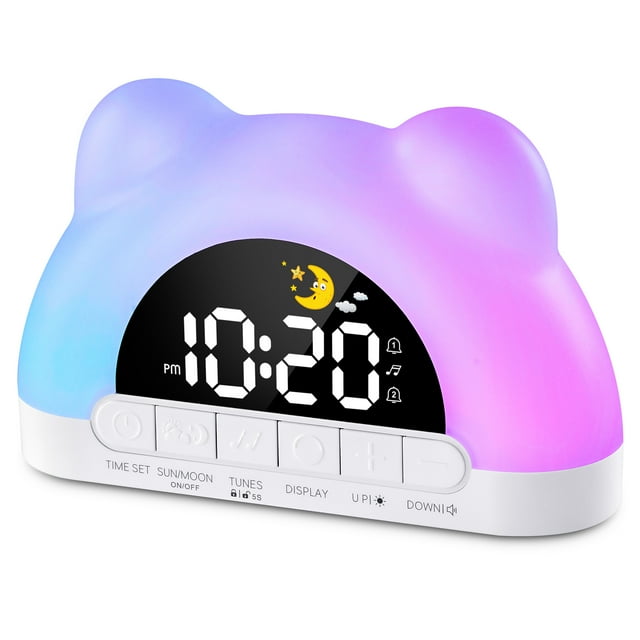 Onekawa Cute Alarm Clock for Kids Digital Alarm Clock for Girls Sleep ...