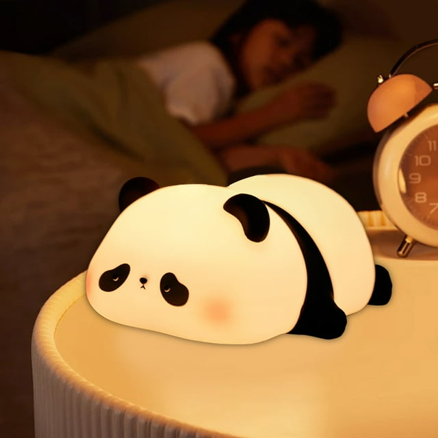 Onekawa Cute Panda Night Light,LED Squishy Panda Lamp for Kids Sleep ...