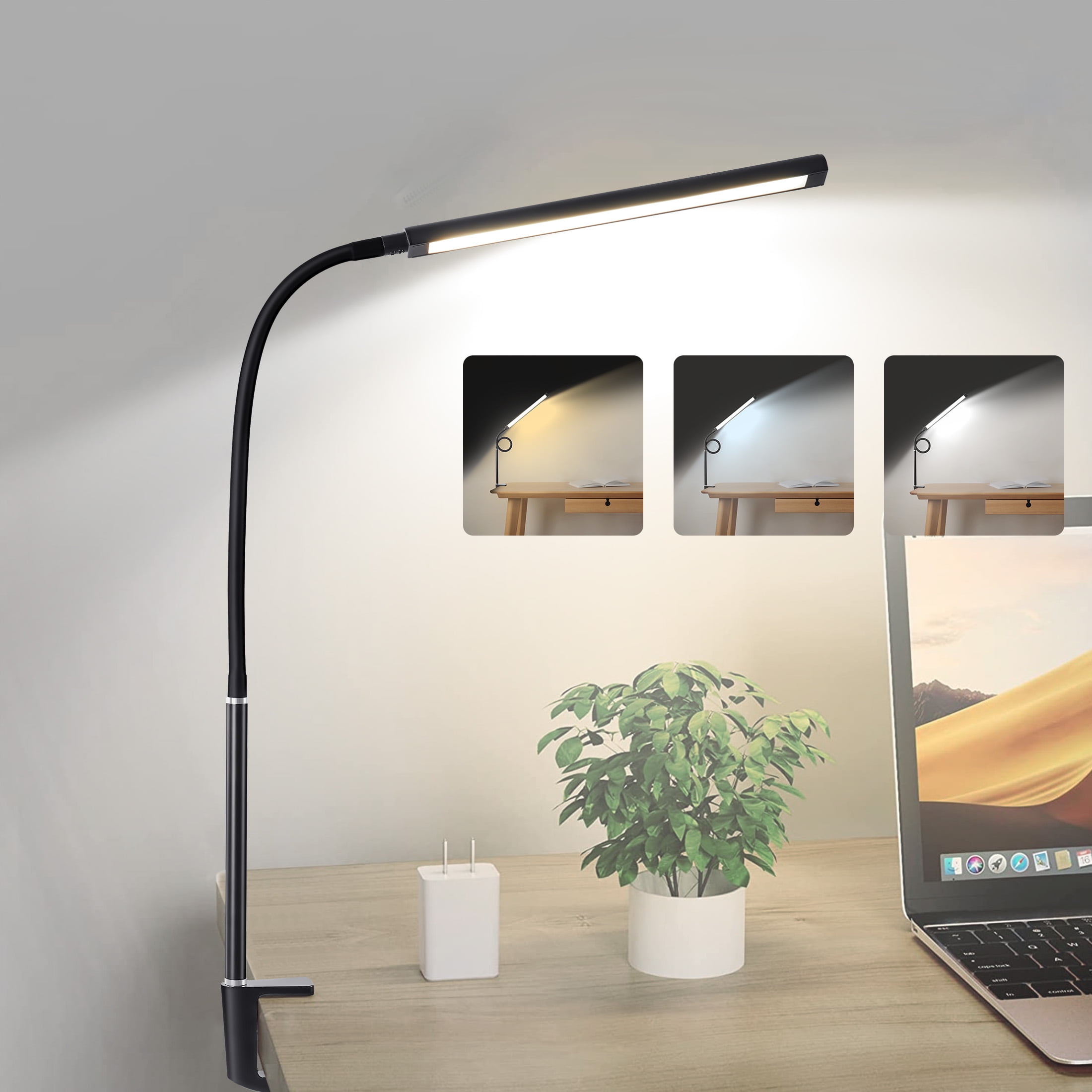 Onekawa Desk lamp with Clamp,Eye-Caring Clip on Lights,Adjustable ...