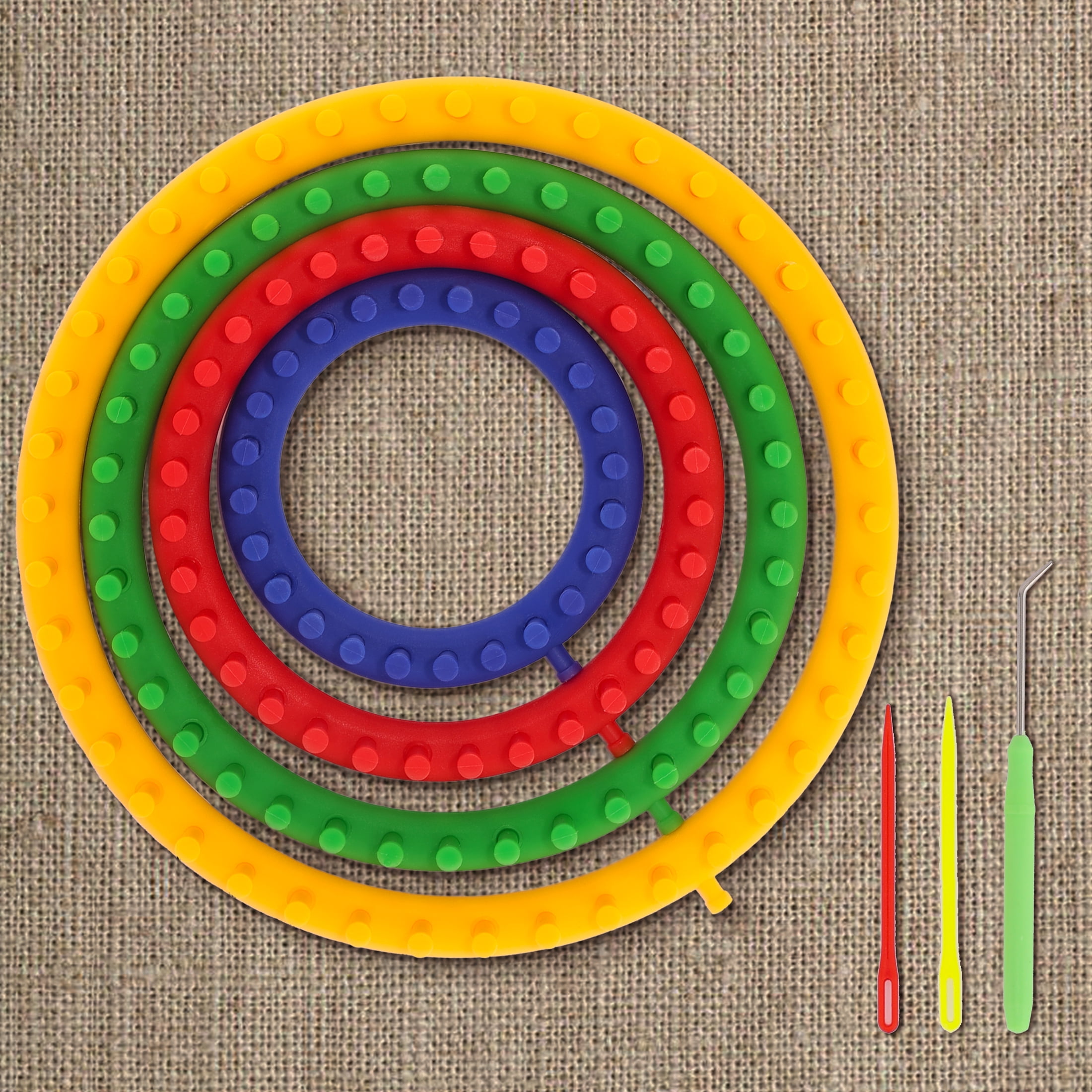 Onekawa Knitting Loom Set,Knit Quick Looms with Hook Needle,4 Pack(5.5 ...