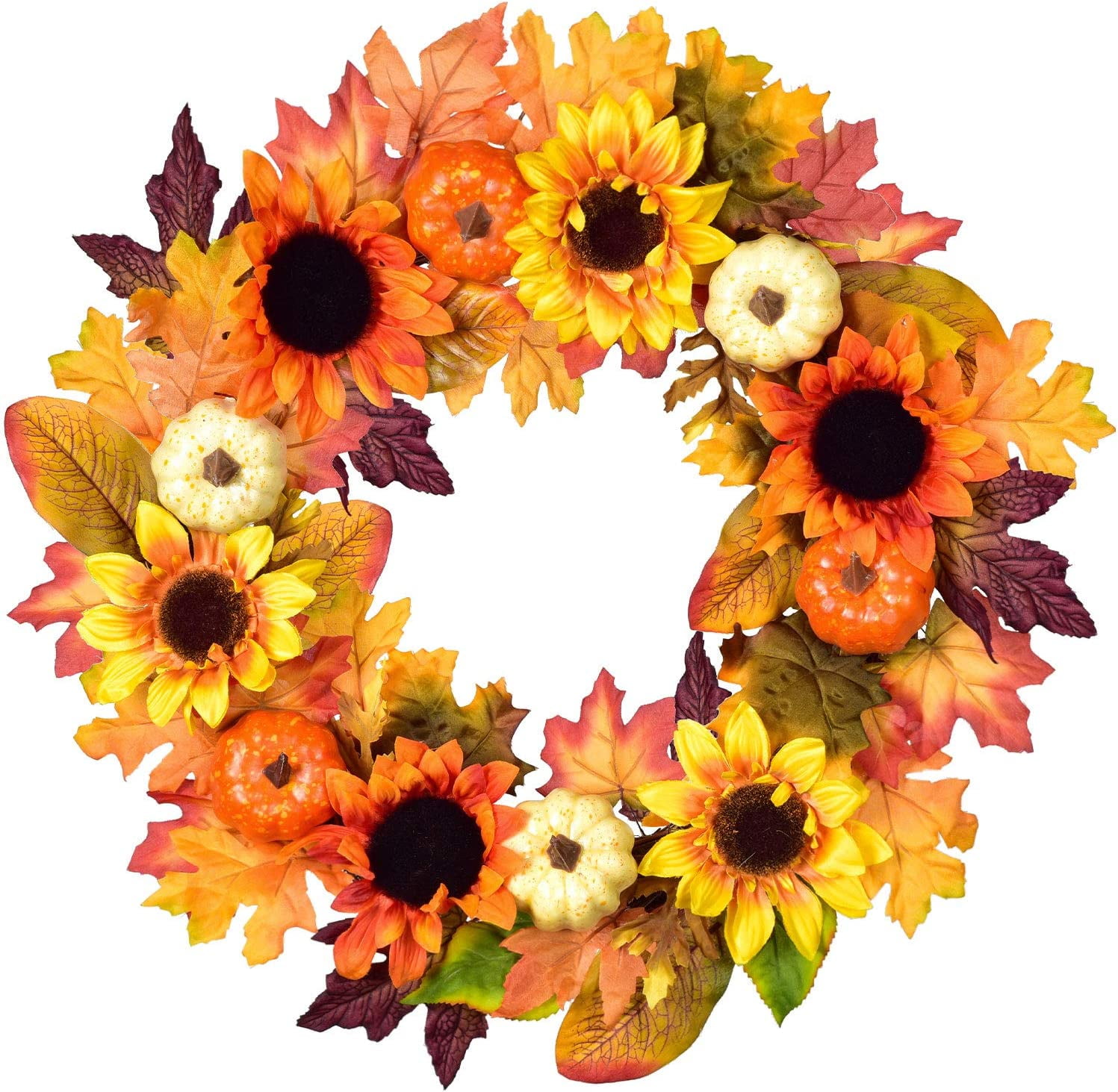 Onekie 20 Inch Fall Wreath Decoration - Colorful Autumn Wreath with ...