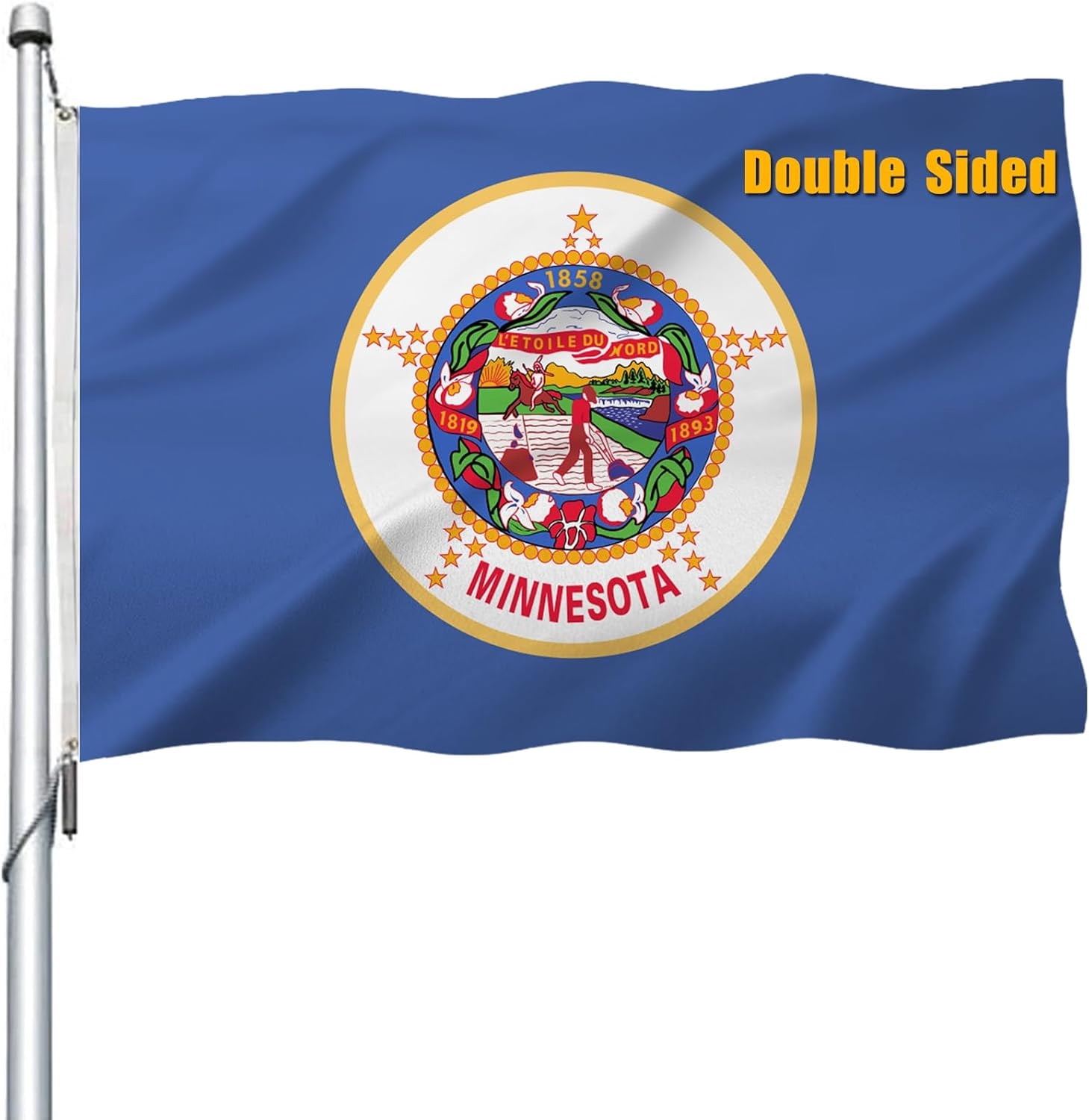 Oneluffy Minnesota State Flag 2x3 Outdoor Double Sided Minnesota Flag ...