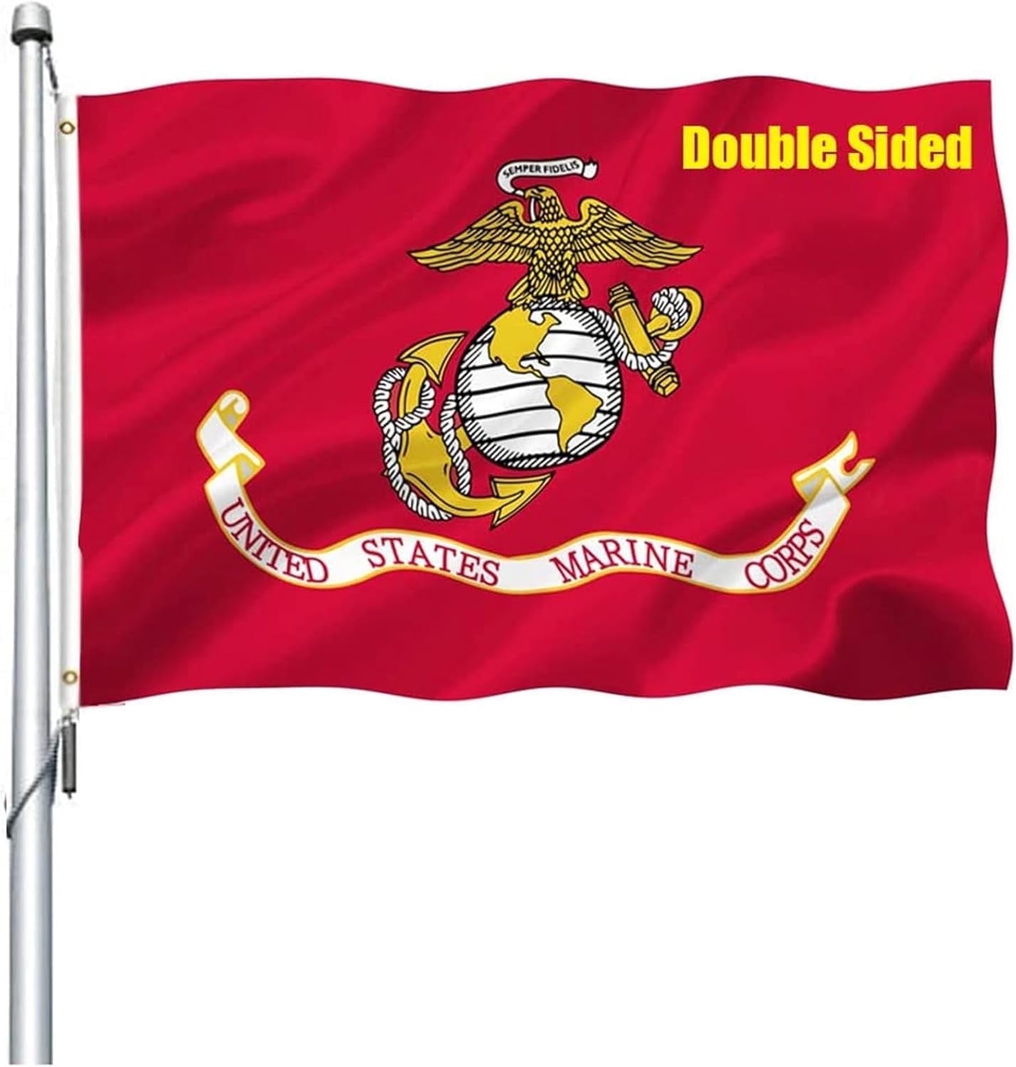 Oneluffy US Marine Corps Flags 5x3 FT Outdoor- Double Sided American ...