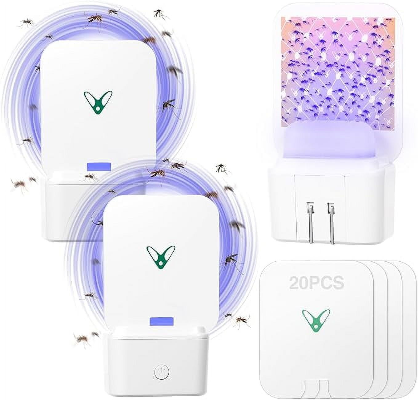 Onemayship 2PC UV Light Insect Trap White,ABS Sticker Electric Indoor ...