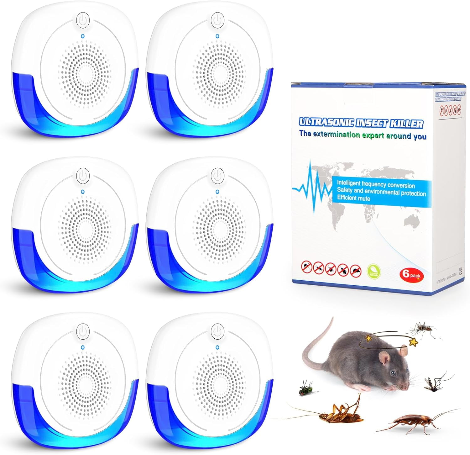 Onemayship 6 Pcs Home Pest Control Insect Repellent Mouse Rat Cockroach ...