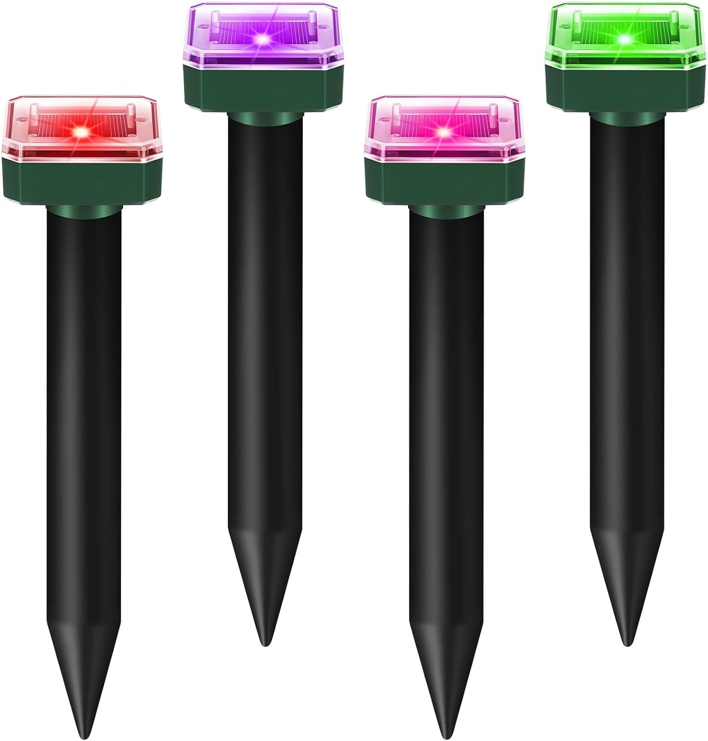 Onemayship Effective Mole Deterrent with LED Lights Solar Powered ...