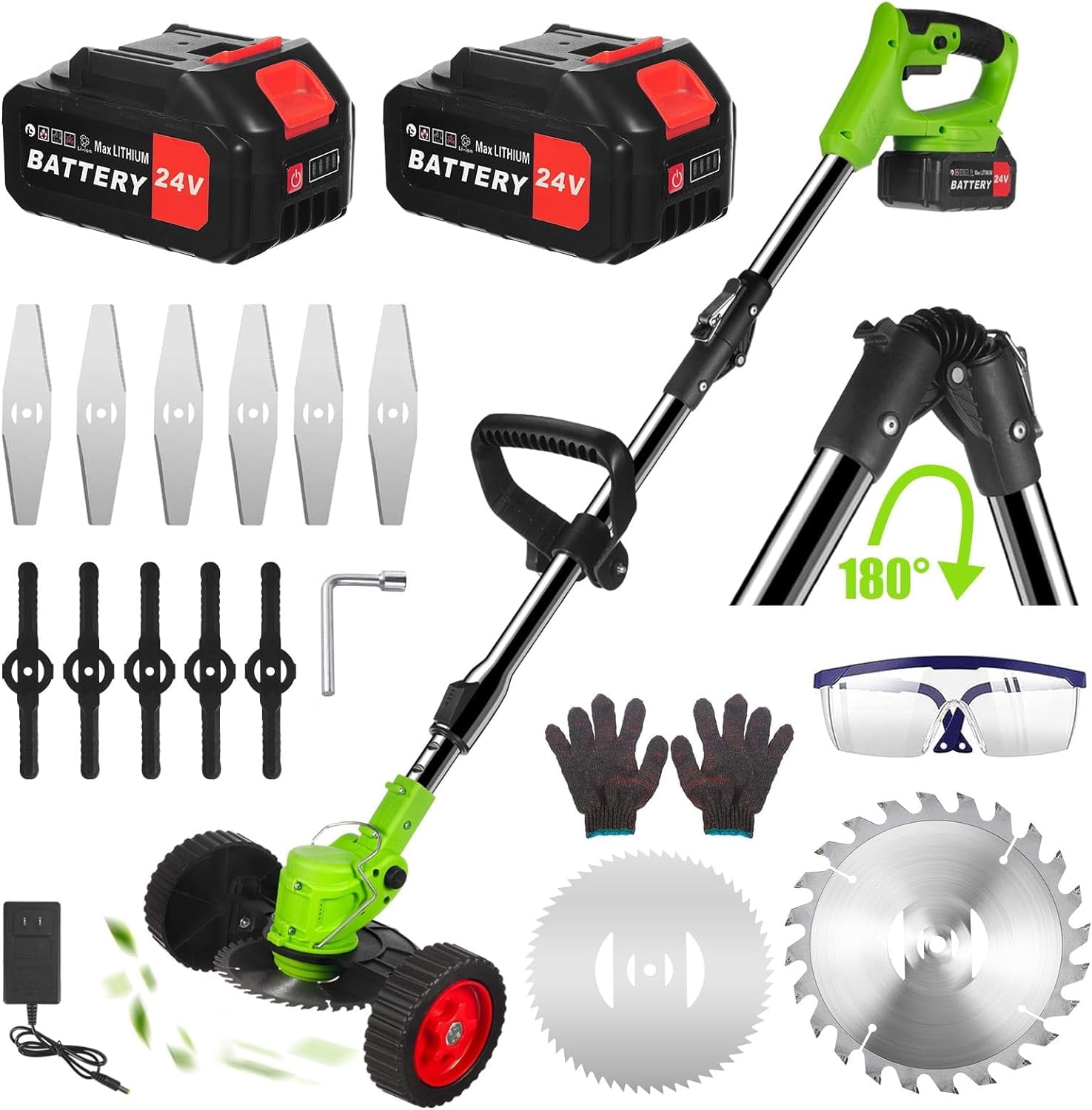 Onemayship Foldable Brush Cutter Cordless Weed Wacker Electric Weed ...