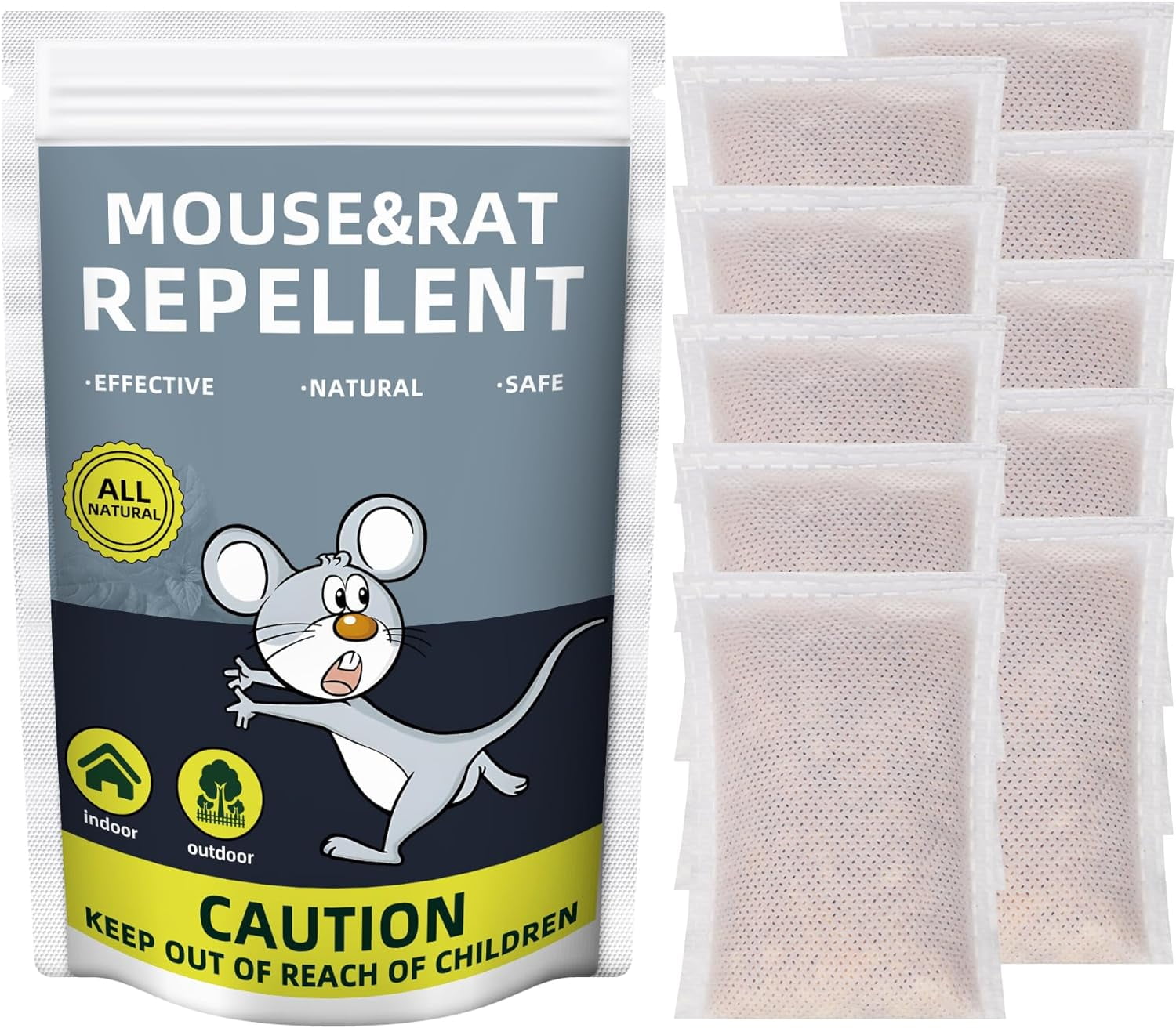 Onemayship Natural Peppermint Oil Sachet Design 10 Pack Indoor Mice Rat ...