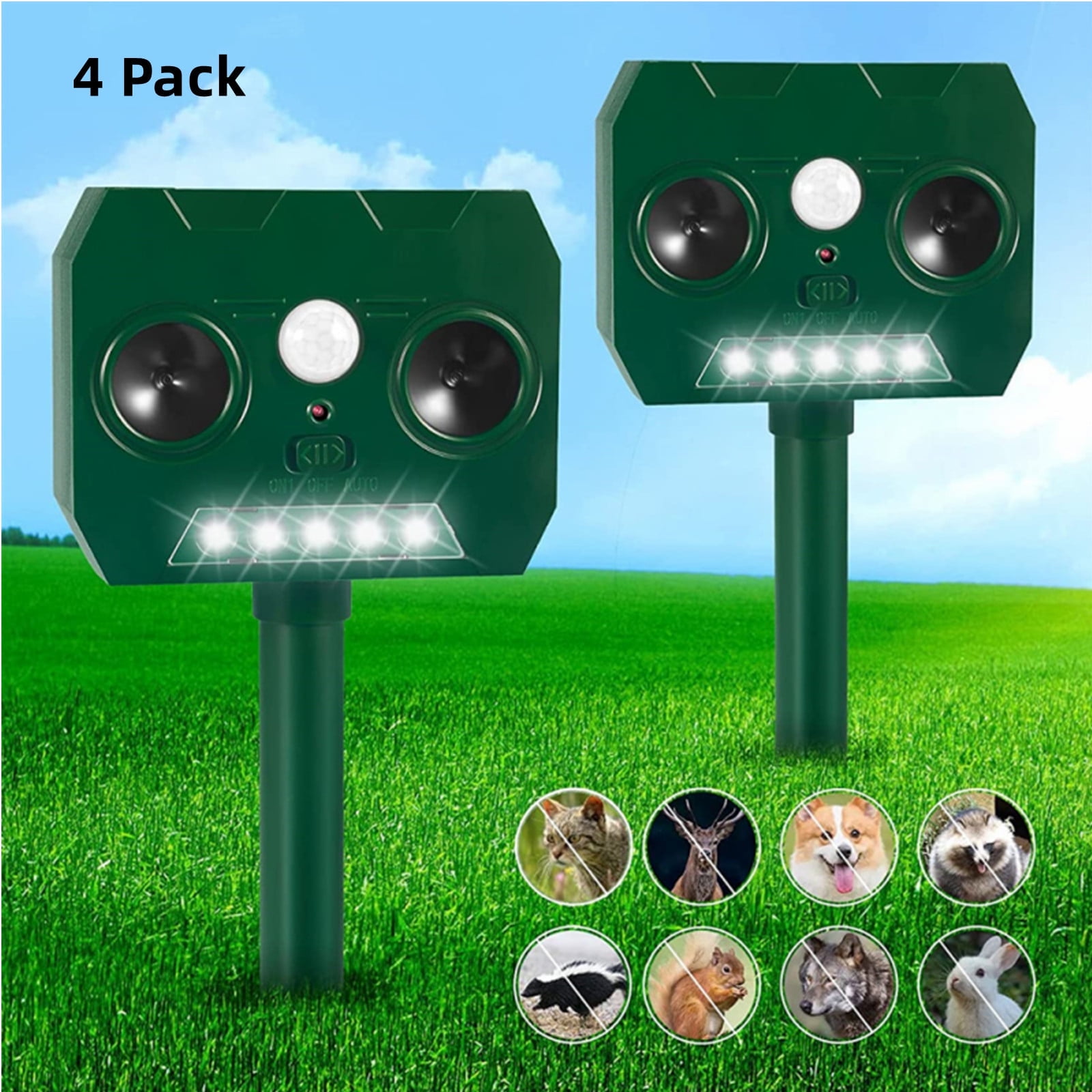 Onemayship Outdoor Solar Animal Deterrent Motion Activated Waterproof ...