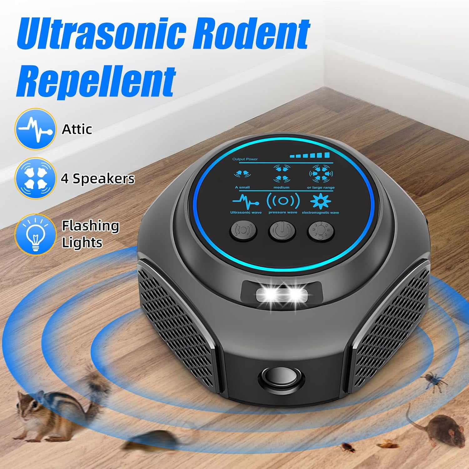 Onemayship Rodent Deterrent Powerful Ultrasonic Waves Safe & Reliable ...
