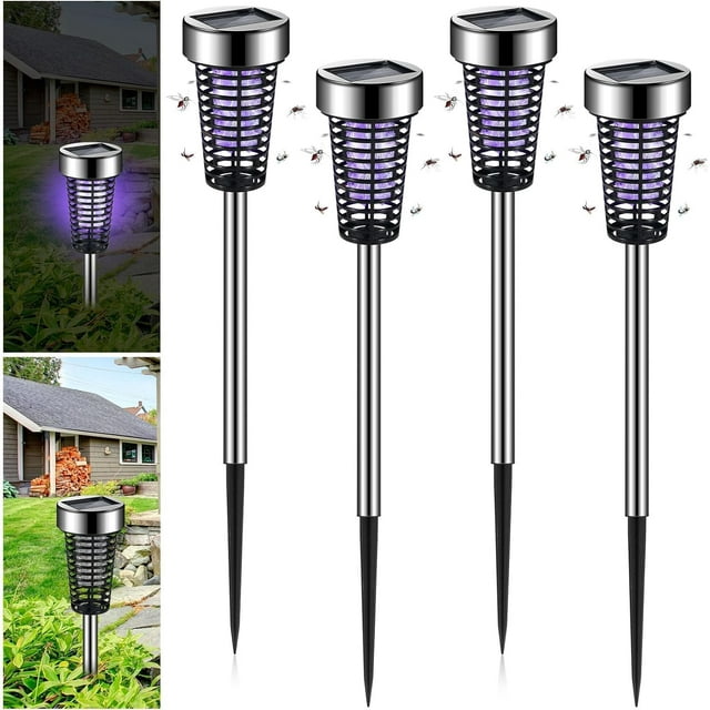 Onemayship 4-Pack Solar Bug Zapper-Mosquito Killer with Light, IP65 ...