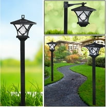 "42"" LED Solar Mini Vintage Street Lamp Post, Outdoor Garden Triple ...