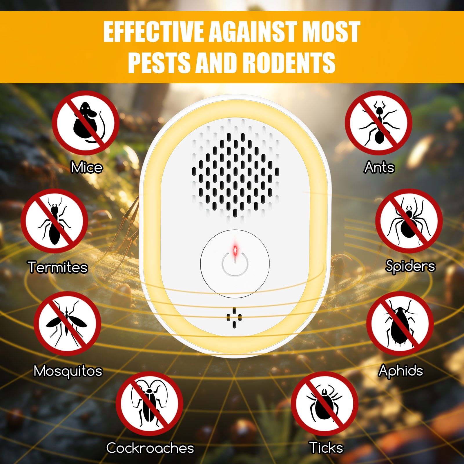 Onemayship Upgraded Indoor Pest Repellent 4 Packs Ultrasonic Pest ...