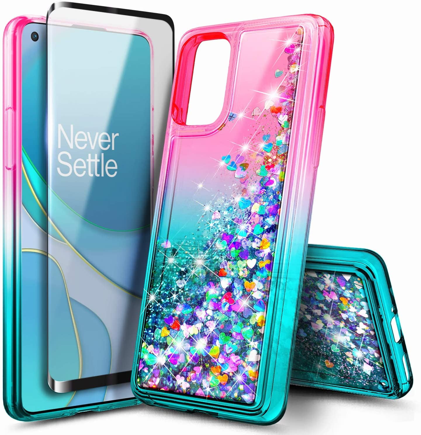 Oneplus 8T Case, OnePlus 8 Plus 5G Case with Tempered Glass Screen ...