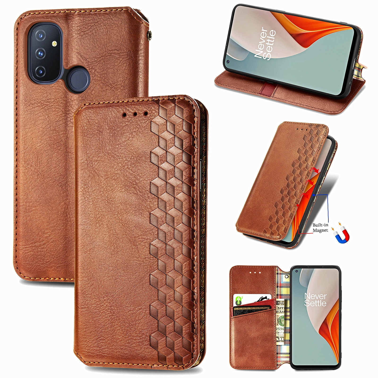 Oneplus Nord N100 5G Case, PU Leather TPU Wallet Cover with Card Holder ...