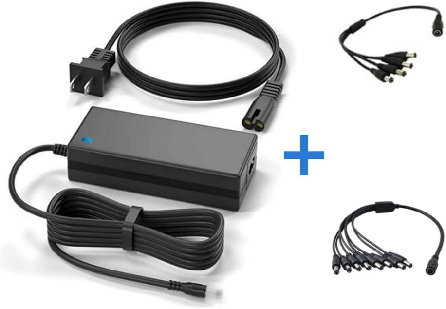 Onerbl 8 + 4 Way Splitter 12V 5A AC/DC Adapter Compatible with Q-See ...