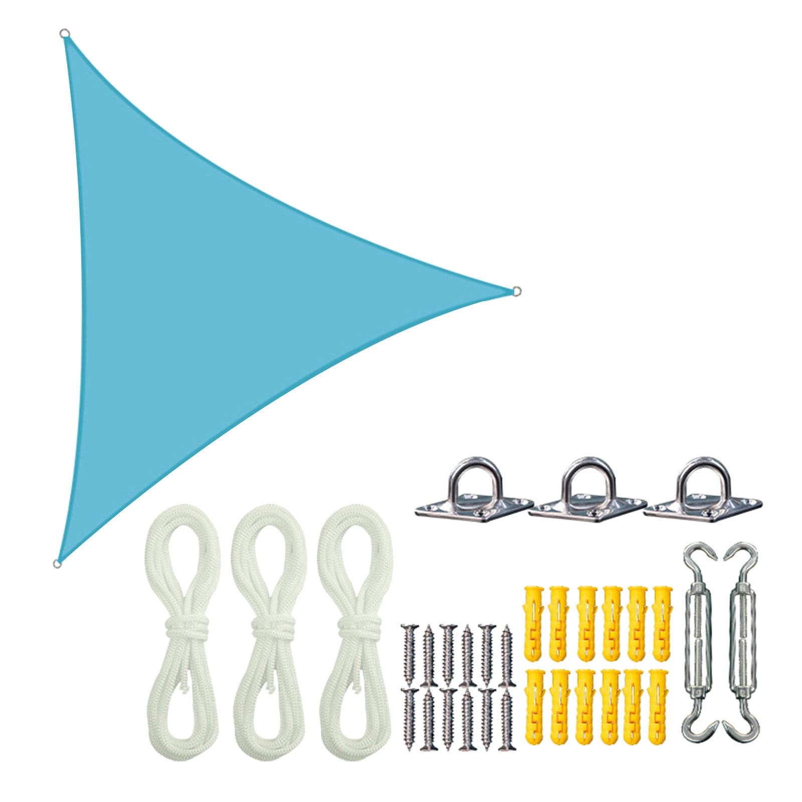 Oneshit 12' x 12' x 12' Blue Triangle Shade Sail, Sun Protection Canopy ...