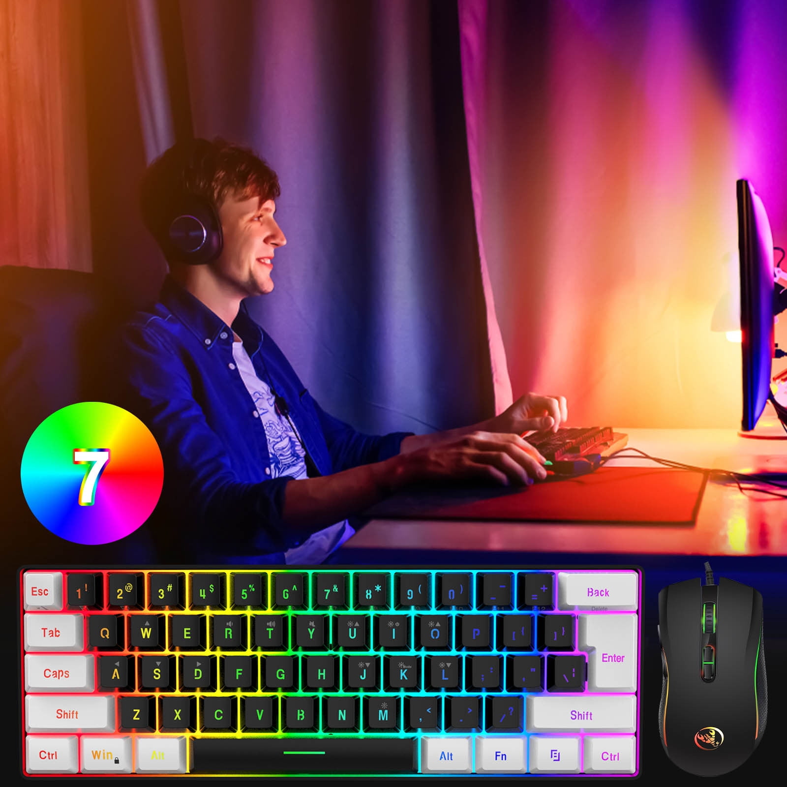 Oneshit Keyboard&Mouse Clearance Mini 61-KEY Wired Mouse Keyboard White ... Oneshit Keyboard&Mouse Clearance Mini 61-KEY Wired Mouse Keyboard White ...