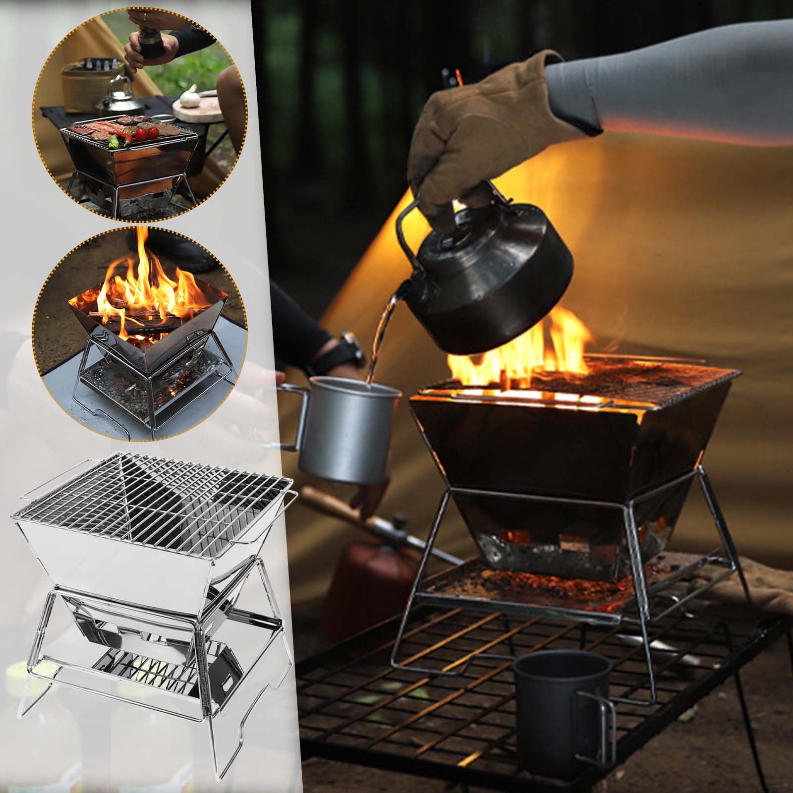 Oneshit Outdoor Camping Fire Table Charcoal Barbecue Grill Field Picnic ... Oneshit Outdoor Camping Fire Table Charcoal Barbecue Grill Field Picnic ...