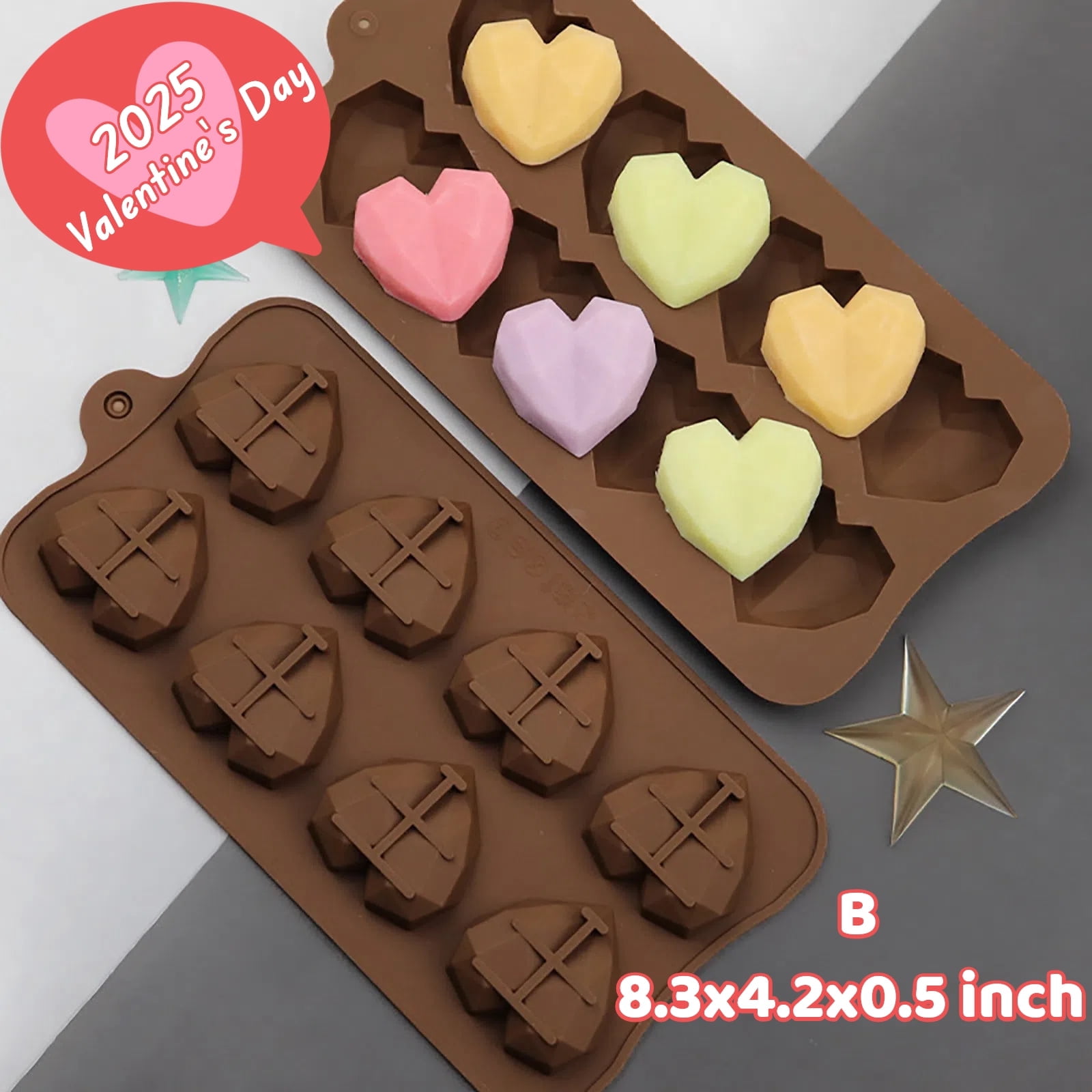 Oneshrt 3D Silicone Molds for Chocolate, 8 Cavities Cake Mold, 3D Love ...
