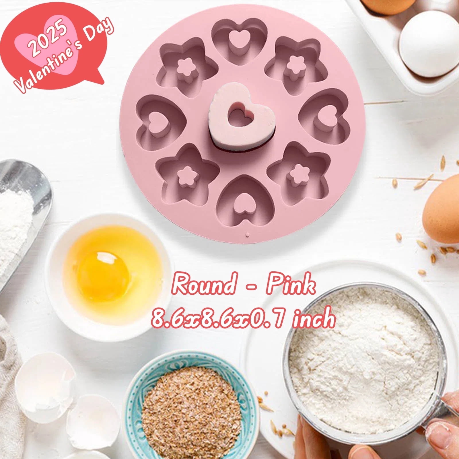 Oneshrt 9 Cavities Love Heart Shaped Baking Mold, Silicone Chocolate ...