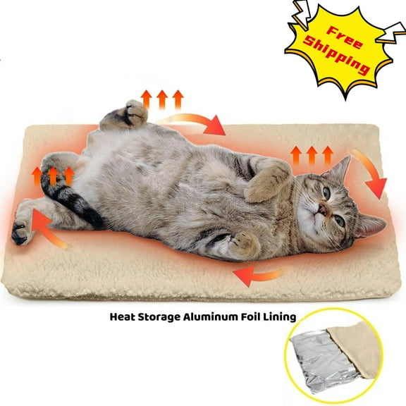 Cat Bed Cat Dog Mat 37 x 25 inch Extra Warm Thermal Pet Pad for Indoor ...