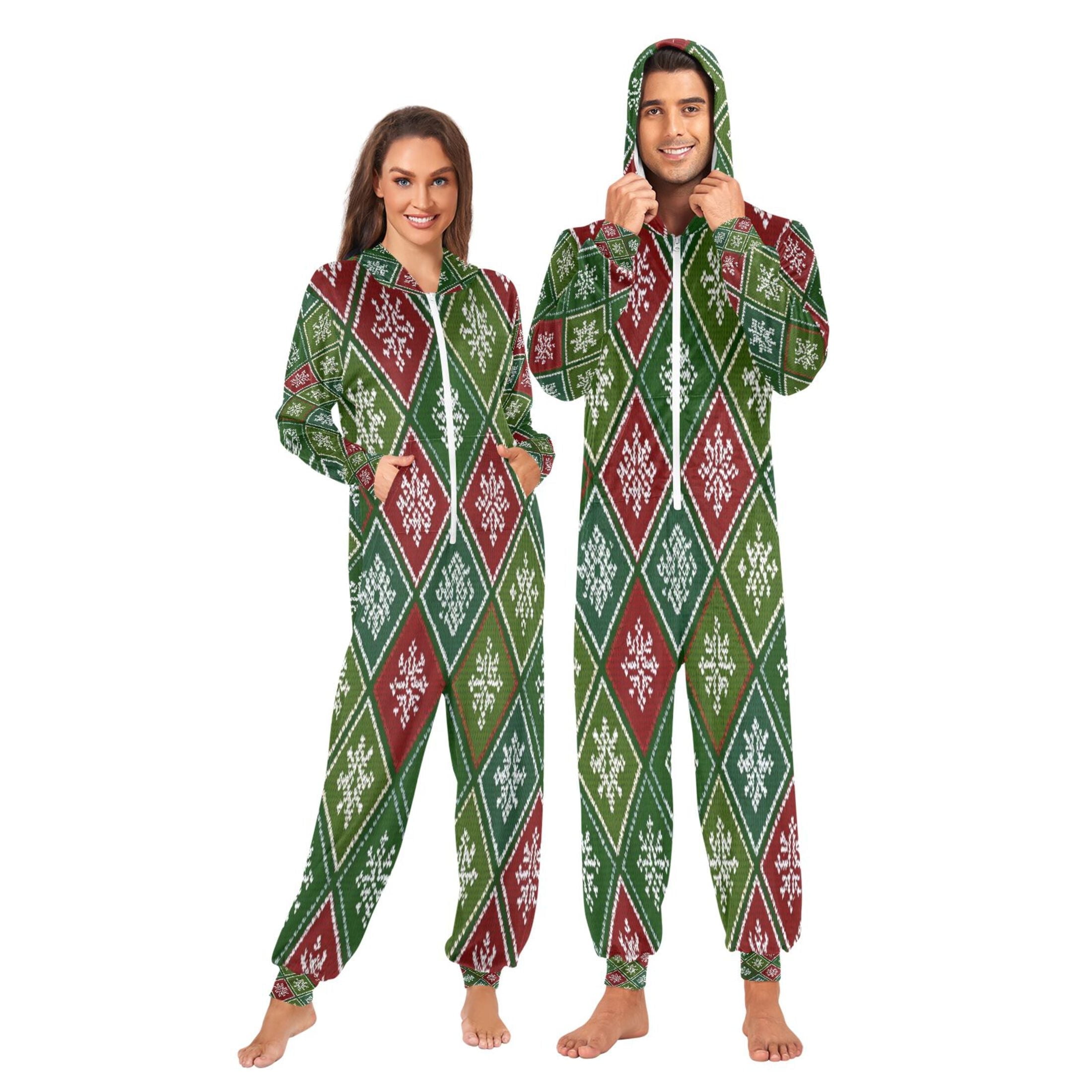 Onesie Jumpsuits For Men&Women Winter One Piece Zipper Pajamas Playsuit ...