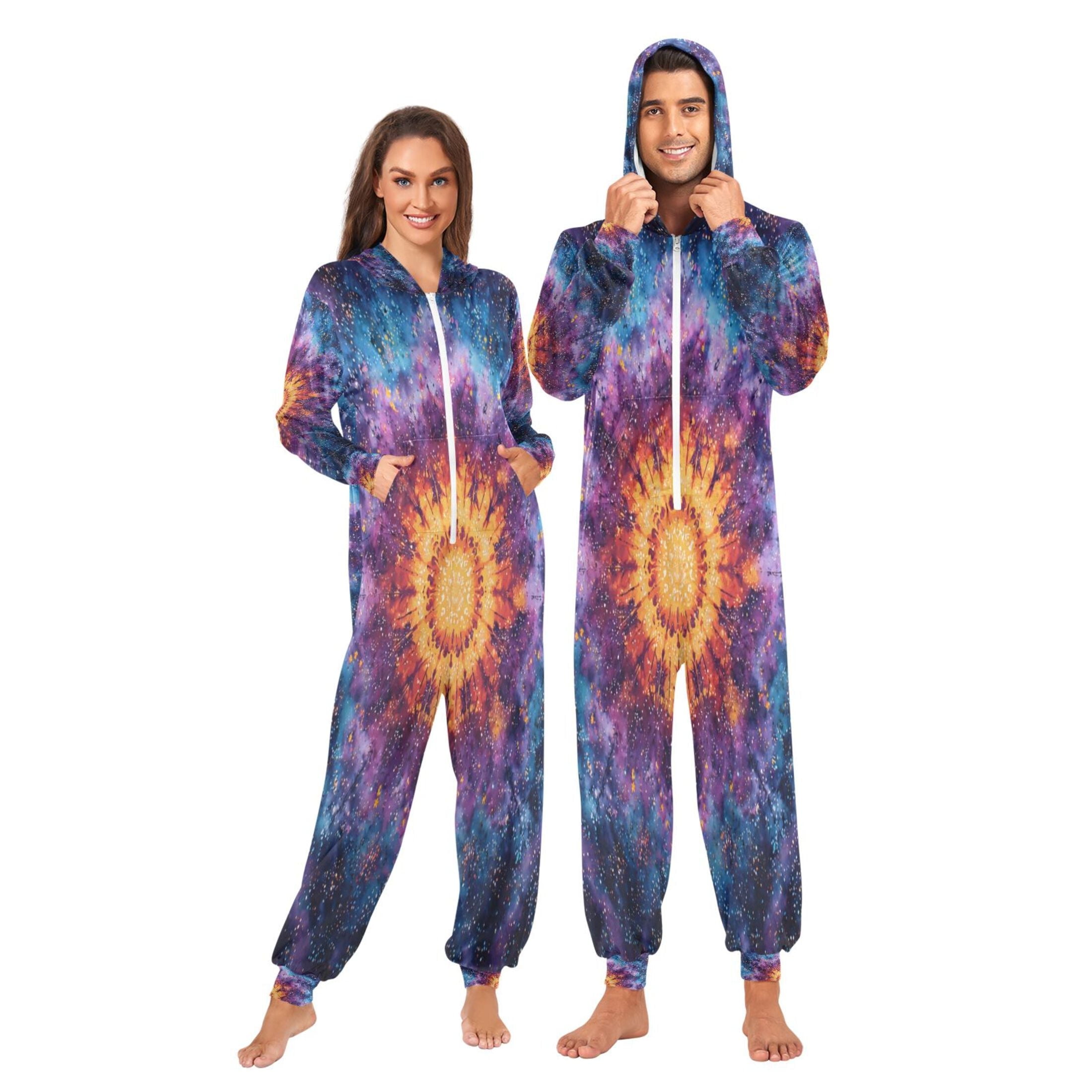 1-Pack Onesie Jumpsuits For Men&Women Winter One Piece Zipper Pajamas ...