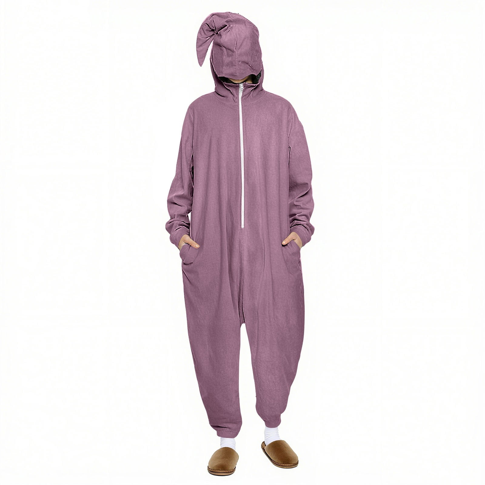 Onesie Pajamas for Women Onesie Zipper Witch Hat Hoodies Solid Color ...