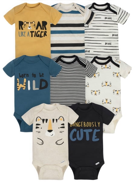 Onesies Brand Infant Boy's Multipack Short Sleeve Bodysuits, 8-Pack ...