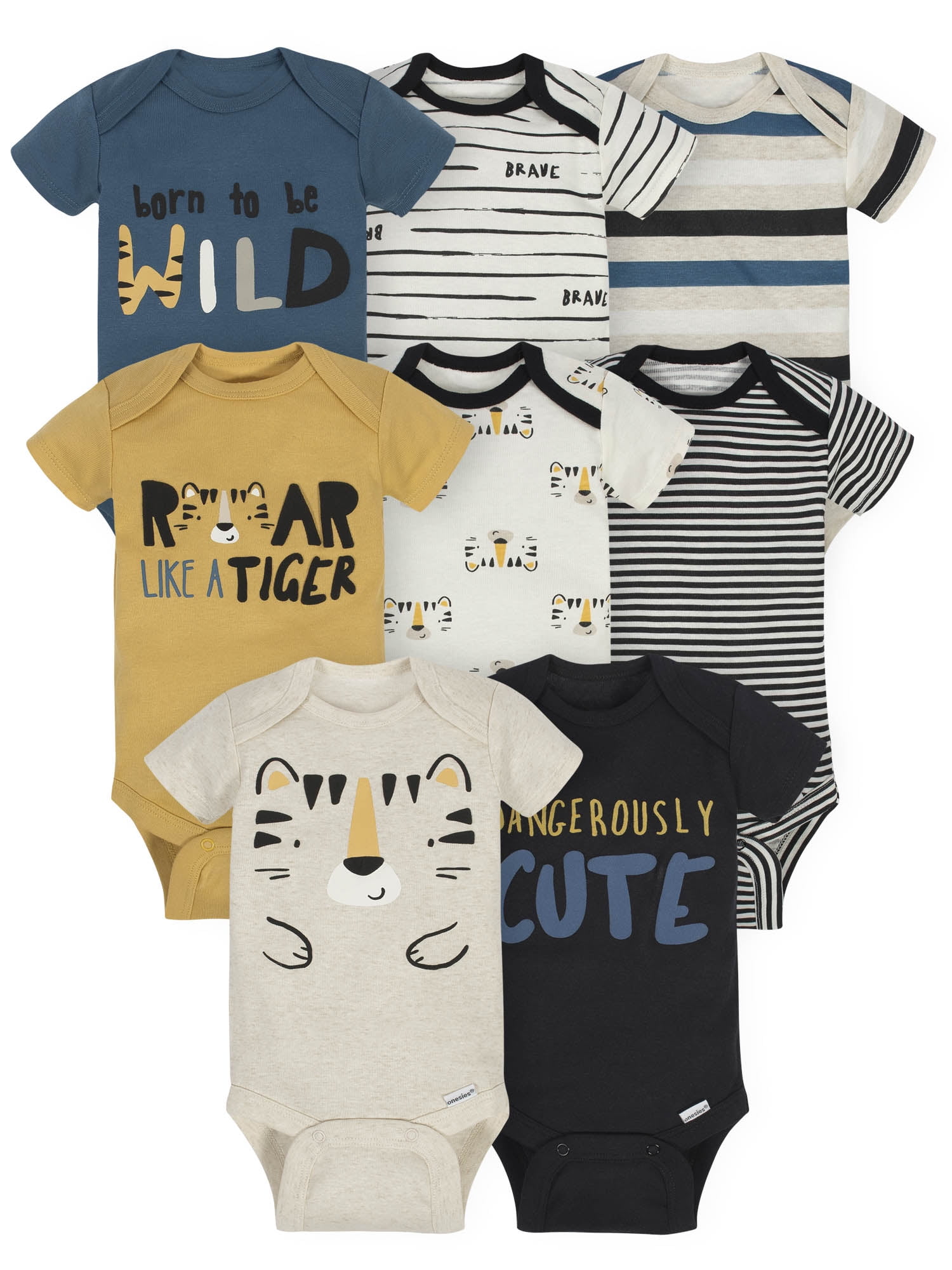 Onesies Brand Baby Boy Short Sleeve, 8-Pack, Sizes Newborn - 12 Months ...