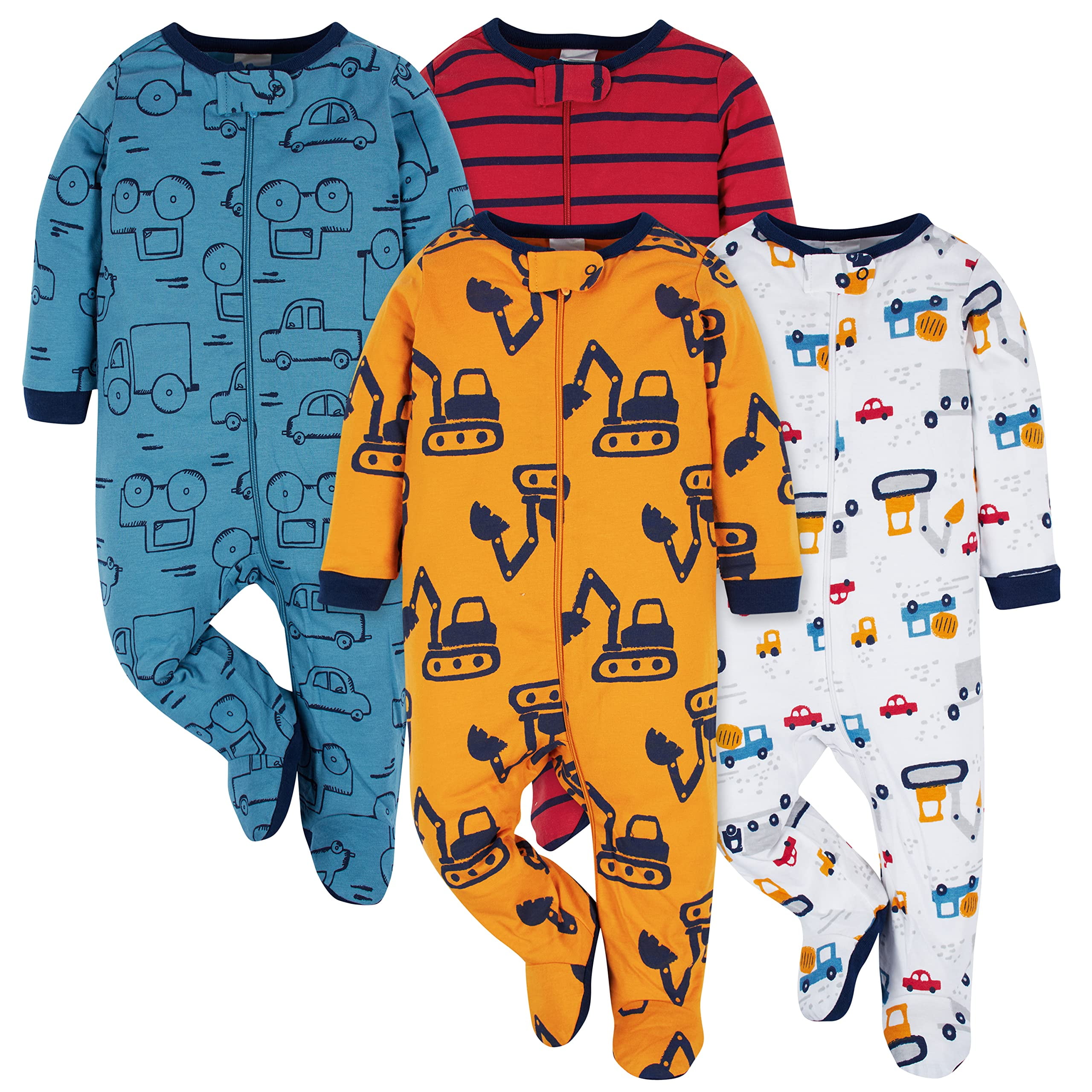 Onesies Brand Baby Boy Sleep 'N Plays Footed Pajamas, 4-Pack, Newborn ...