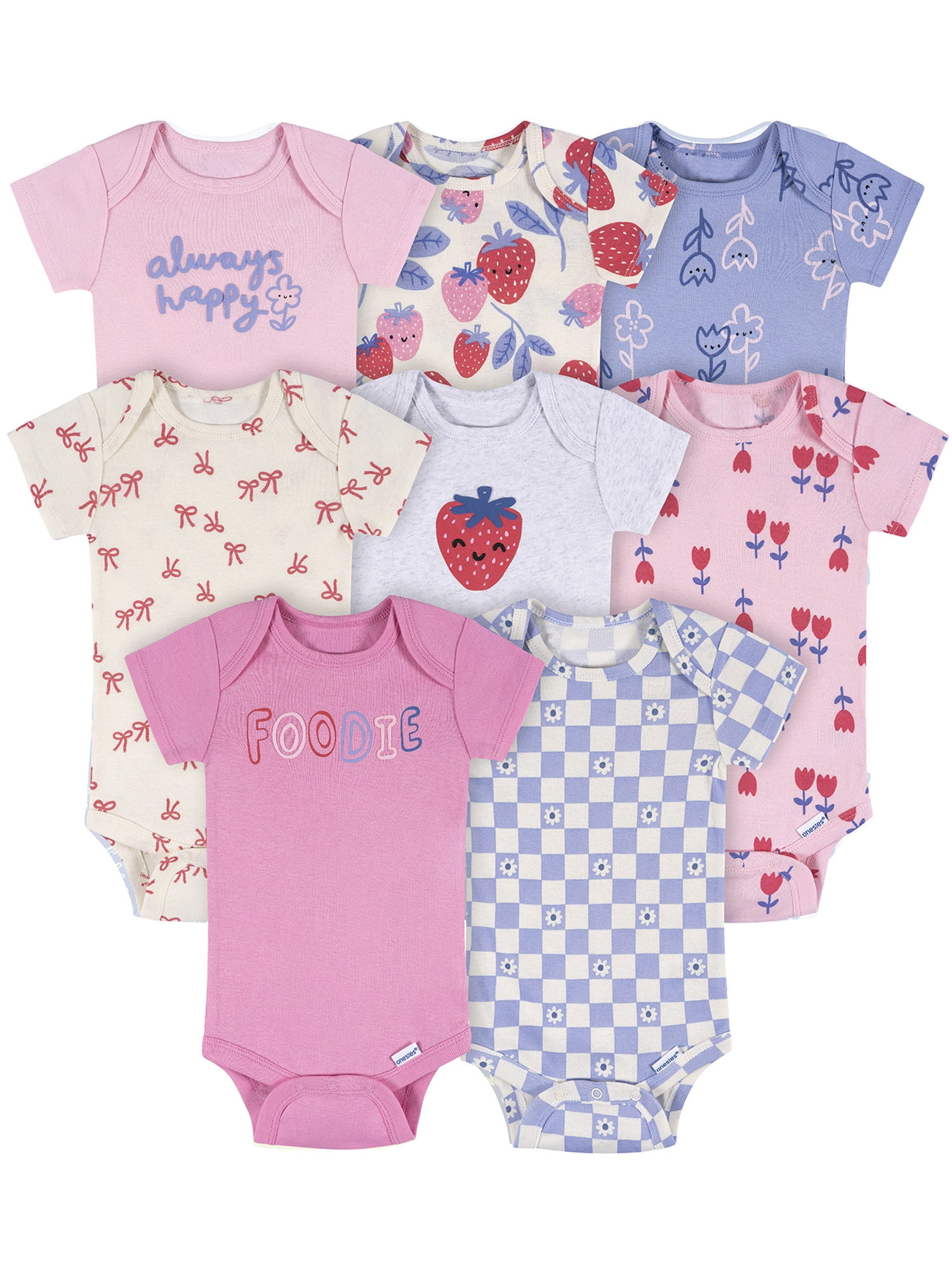Onesies Brand Baby Girl Bodysuits, 8-Pack, Sizes Newborn - 12 Months ...