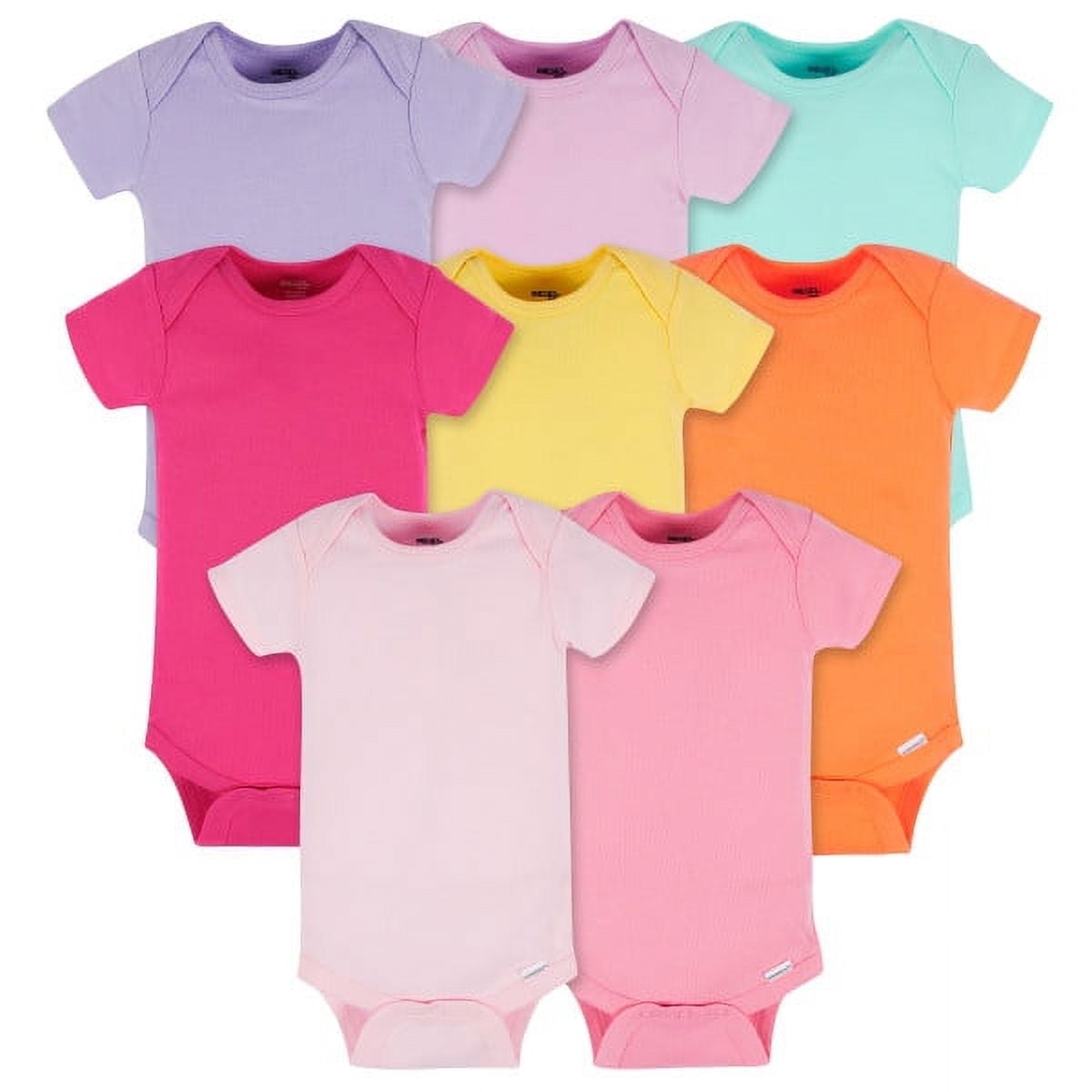 Onesies Brand Multipack Baby Girl Short Sleeve Bodysuits, 8-Pack, Sizes ...