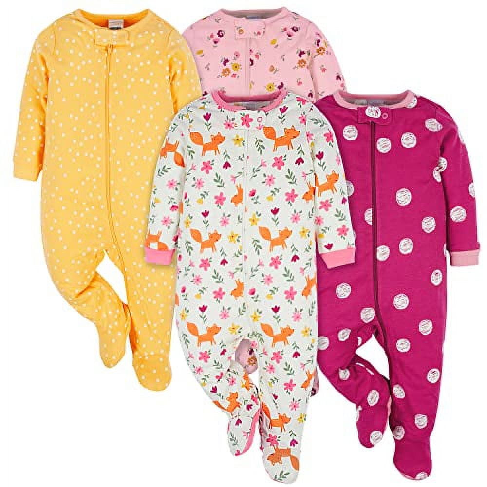 Onesies Brand Baby Girl Sleep 'n Play Footed Pajamas, 4-Pack, Sizes ...
