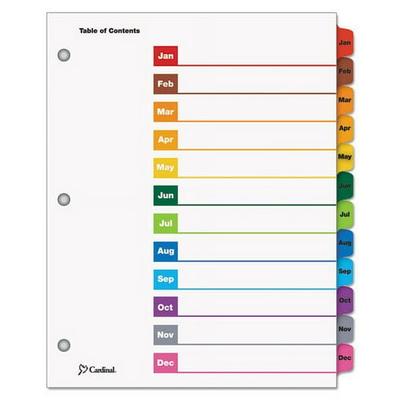 Onestep Printable Table Of Contents And Dividers - Double Column, 24 ...