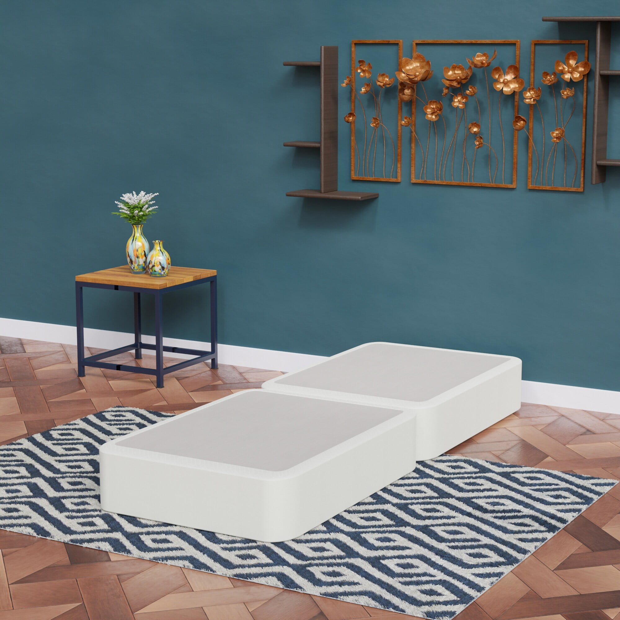 Onetan 4-Inch Wooden Box Spring, Low Profile Split Bed Foundation Ideal ...