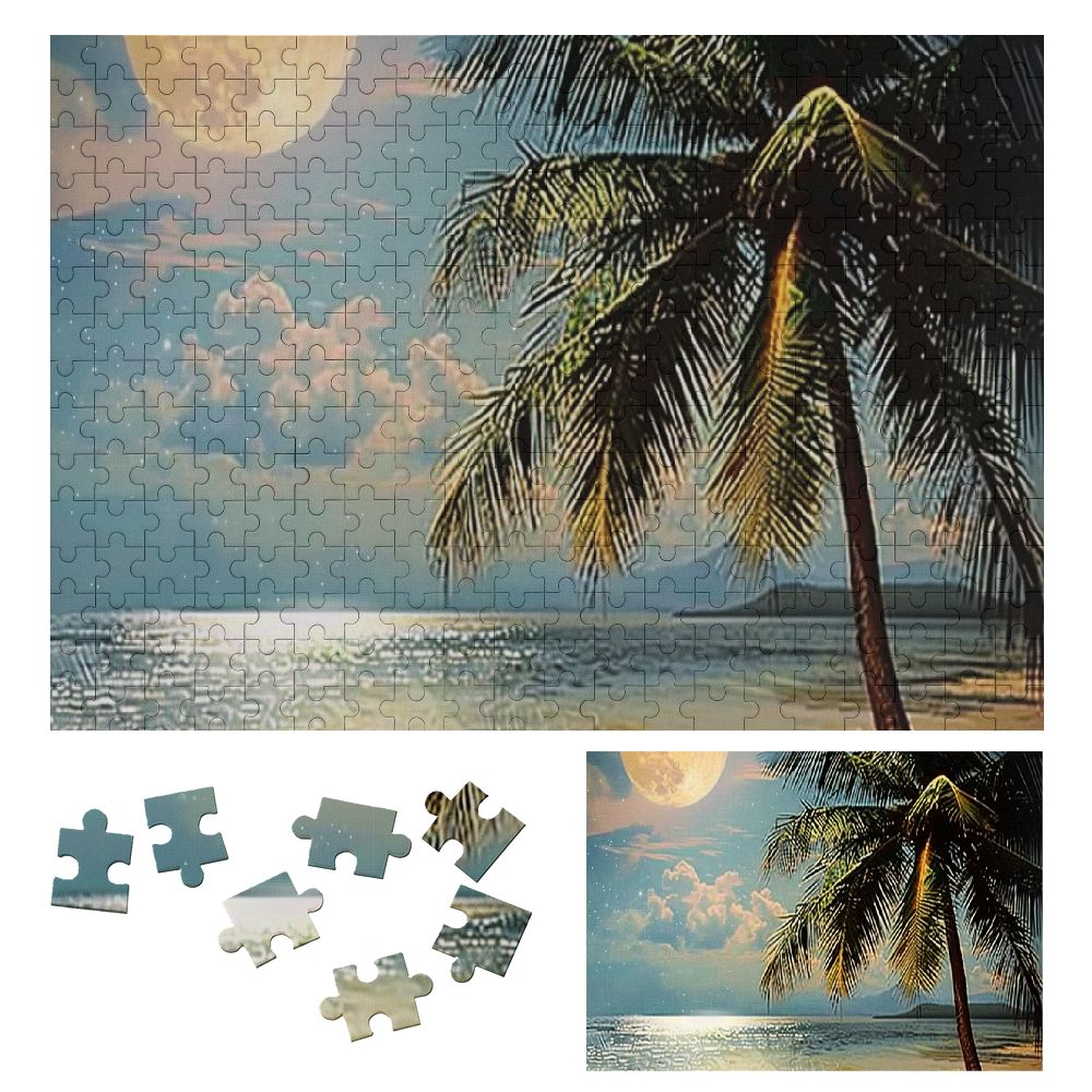FUMJ Small Tropical Beach Hawaii Coconut Tree Wooden Jigsaw Puzzle for ...