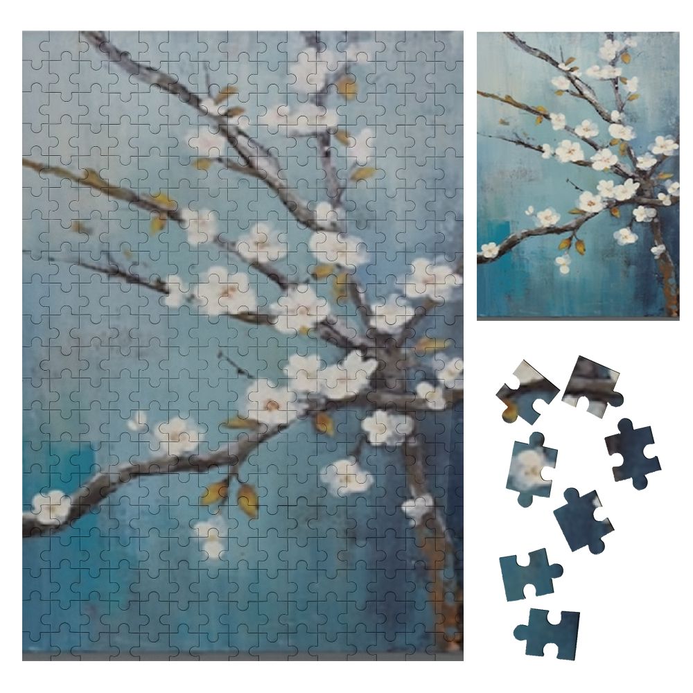 Onetech White Flowers Wooden Vertical Puzzle for Adults and Kids ...