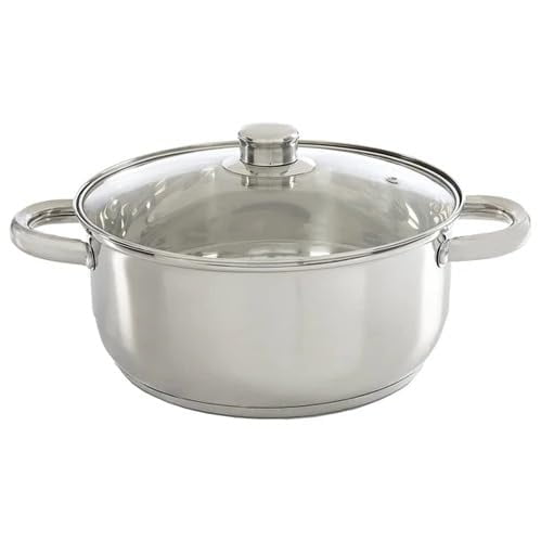 Oneva Stainless Steel Dutch Oven with Glass Lid 3 Litre 20 cm Sandwich ...