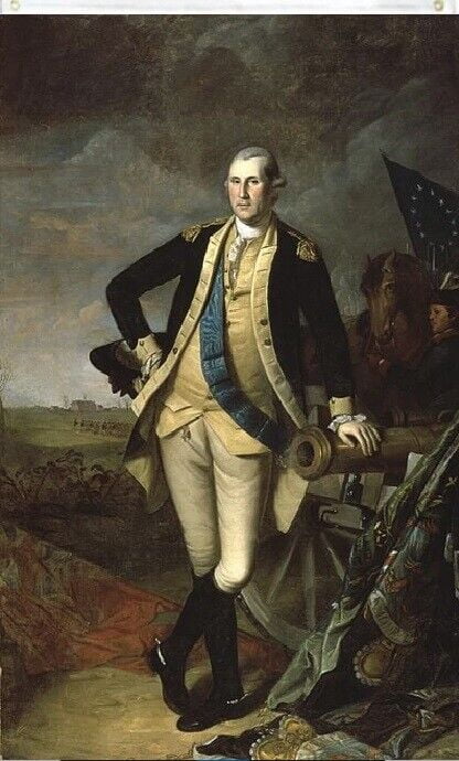 3X5 GEORGE WASHINGTON AT PRINCETON FLAG VERTICAL BANNER 100D 5X3 WOVEN ...