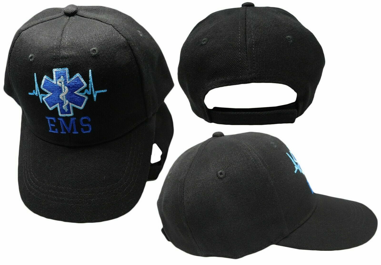 Black Official EMS EMT First Responder Adjustable Cap Paramedic ...