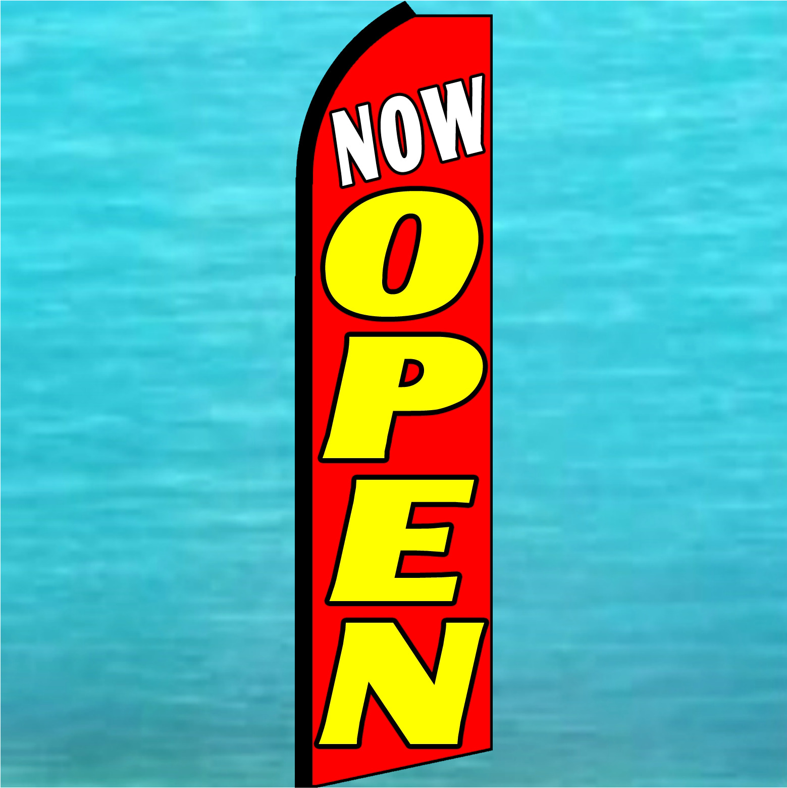 NOW OPEN FLUTTER FLAG Tall Feather Swooper Banner Advertising sign ...