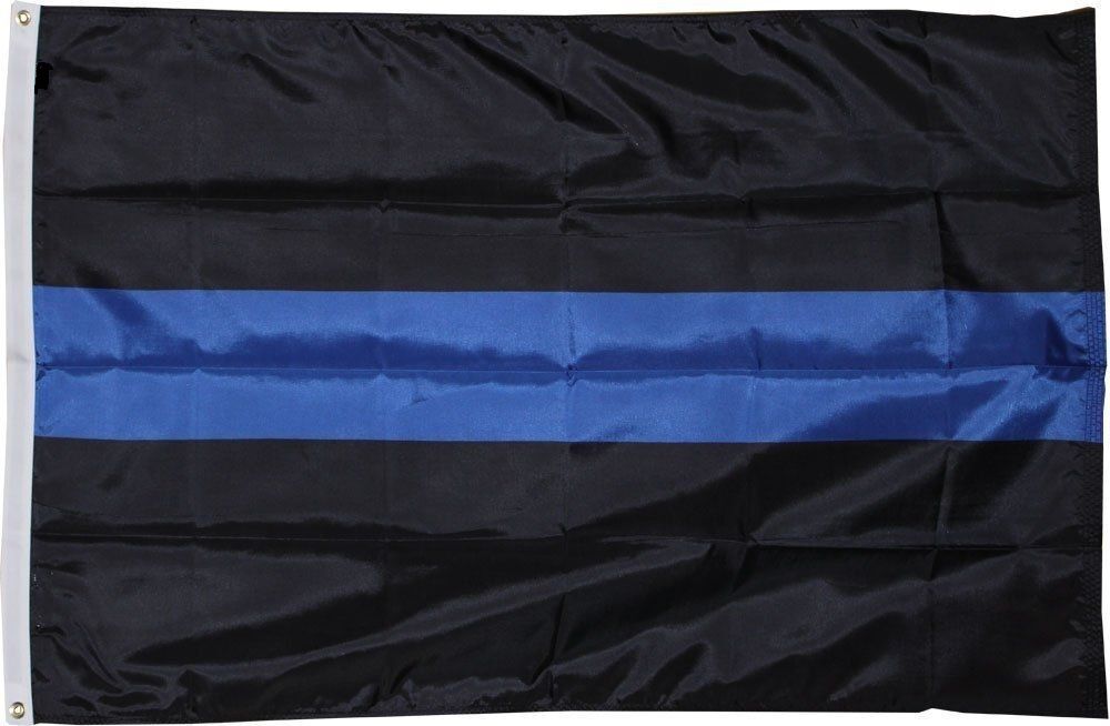 Thin Blue Line 3' x 5' Police Flag brass grommets fade resistant 150D ...